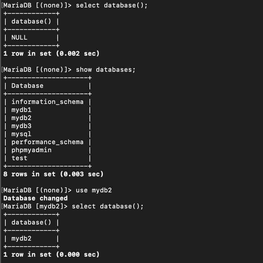 MySQL How To Know Which Database Schema You Are On In Terminal
